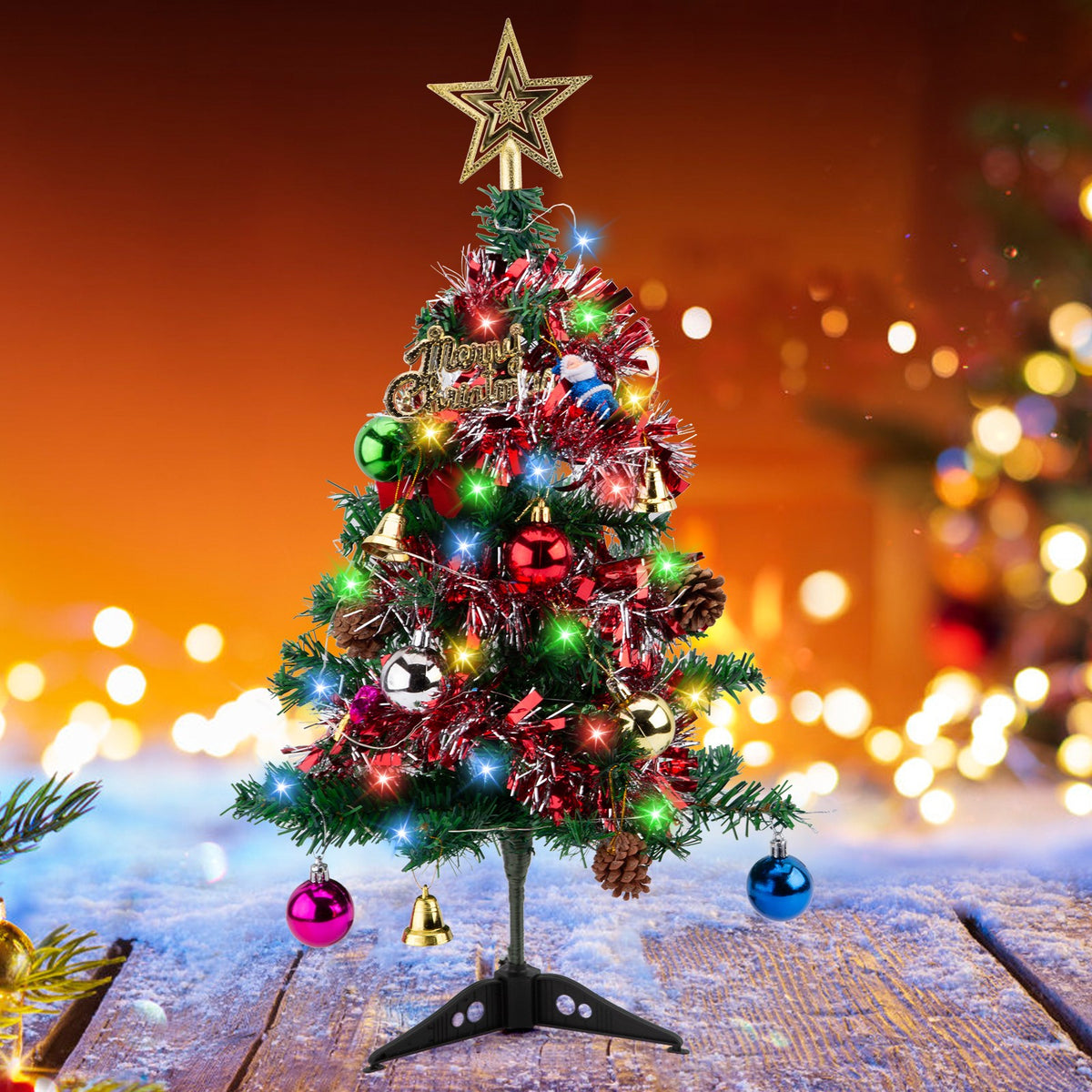 Mini Christmas Tree – 60cm Battery-Powered with LED Lights | Samanta ...
